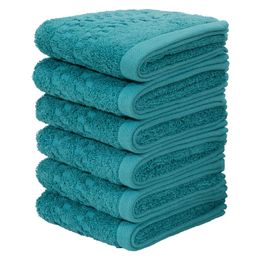 Gaestehandtuecher OTTO HOME "Regona, G&auml;stehandt&uuml;cher 30x50cm, flauschig und weich, 500 gr/m&sup2;", blau (petrol), B:30cm L:50cm, Frottier, Obermaterial: 100% Baumwolle, Handt&uuml;cher, Premium Handt&uuml;cher mit Bord&uuml;re, Set, 100% Baumwolle, 5 Jahre Garantie