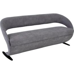 K+w Komfort & Wohnen Essbank K+W KOMFORT & WOHNEN "Wave, Polsterbank", grau (anthrazit), B:204cm H:83cm T:68cm, 785: Microfaser, 100% Polyester, Sitzb&auml;nke, Essbank, in geschwungener Optik mit Metallkufe in schwarz Struktur