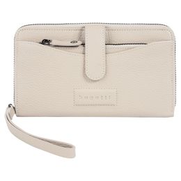 Geldb&ouml;rse Bugatti "ELSA", Damen, wei&szlig;, Leder, leicht gl&auml;nzend, unifarben, Kleinlederwaren, echt Leder