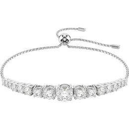 Armband Swarovski "Schmuck Geschenk Matrix Armkette", silber (metallfarben, kristallwei&szlig;, kristallwei&szlig;), Armb&auml;nder, Damen, Metall, Armband, mit Swarovski Kristall
