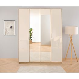 Kleiderschrank OTTO HOME "Mehrzweckschrank Aktenschrank M&ouml;bel Mietswohnung Schlafzimmer KOLUNA", beige (eiche artisan, glas champagner), B:181cm H:210cm T:54cm, Holzwerkstoff, Schr&auml;nke, Kleiderschrank, mit Spiegel, inkl. 2 Innenschubladen sowie extra B&ouml;den MADE IN GERMANY