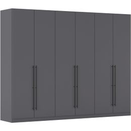 Kleiderschrank Rauch "Mehrzweckschrank Aktenschrank M&ouml;bel Mietswohnung Schlafzimmer AVOLA", grau (graumetallic), B:271cm H:229cm T:54cm, Holzwerkstoff, Schr&auml;nke, Kleiderschrank, mit hochwertigen Stangengriffen in Schwarz aus Metall MADE IN GERMANY, Topseller