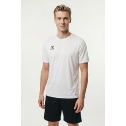 Trainingsshirt Hummel "HMLESSENTIAL JERSEY S/S", Jungen, Gr. 4XL, wei&szlig;, Trikot, Obermaterial: 100% Polyester, unifarben, Basic normal, Rundhals, Shirts, sportliche Passform, Kurzarm, schnell trocknend, atmungsaktiv