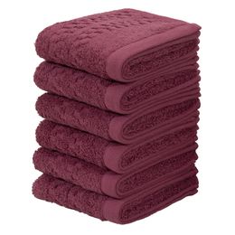 Gaestehandtuecher OTTO HOME "Regona, G&auml;stehandt&uuml;cher 30x50cm, flauschig und weich, 500 gr/m&sup2;", rot (bordeaux), B:30cm L:50cm, Frottier, Obermaterial: 100% Baumwolle, Handt&uuml;cher, Premium Handt&uuml;cher mit Bord&uuml;re, Set, 100% Baumwolle, 5 Jahre Garantie