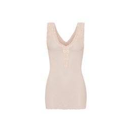 Funktionstop SEAMLESS BASIC "Seamless Basic T-shirt Lacey", Damen, Gr. onesize, beige (rosie beige), Obermaterial: 100% Baumwolle, Tops