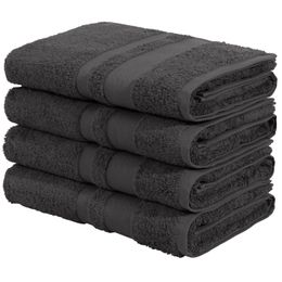 Duscht&uuml;cher OTTO HOME "Vanessa, 4 Duscht&uuml;cher, 70x140cm, in Standard- und Premium-Qualit&auml;t", grau (anthrazit), B:70cm L:140cm, Walkfrottee, Obermaterial: 100% Baumwolle, Handt&uuml;cher, Handt&uuml;cher mit Bord&uuml;re, 100% Baumwolle, einfarbig, weich