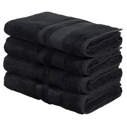 Duscht&uuml;cher OTTO HOME "Vanessa, 4 Duscht&uuml;cher, 70x140cm, in Standard- und Premium-Qualit&auml;t", schwarz, B:70cm L:140cm, Walkfrottee, Obermaterial: 100% Baumwolle, Handt&uuml;cher, Handt&uuml;cher mit Bord&uuml;re, 100% Baumwolle, einfarbig, weich