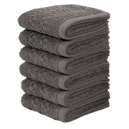 Gaestehandtuecher OTTO HOME "Regona, G&auml;stehandt&uuml;cher 30x50cm, flauschig und weich, 500 gr/m&sup2;", grau (anthrazit), B:30cm L:50cm, Frottier, Obermaterial: 100% Baumwolle, Handt&uuml;cher, Premium Handt&uuml;cher mit Bord&uuml;re, Set, 100% Baumwolle, 5 Jahre Garantie