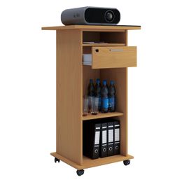 Wohnzimmertisch Vcm "Tisch M&ouml;bel Wagen Beamer Projektor Rollen Neta", braun (buche), B:60cm T:50cm, Rollwagen, TVRack