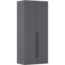 Kleiderschrank Rauch "Mehrzweckschrank Aktenschrank M&ouml;bel Mietswohnung Schlafzimmer AVOLA", grau (graumetallic), B:91cm H:229cm T:54cm, Holzwerkstoff, Schr&auml;nke, Kleiderschrank, mit hochwertigen Stangengriffen in Schwarz aus Metall MADE IN GERMANY