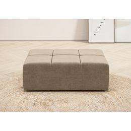 Polsterhocker Home Affaire "Ancona, Polsterhocker passend zum Sofa, Breite 107 cm", beige (sand), B:107cm H:39cm T:71cm, Hocker, Polsterhocker, passend zur "Ancona"-Polsterserie, auch in Cord + Easy Care