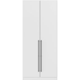 Kleiderschrank Rauch "Mehrzweckschrank Aktenschrank M&ouml;bel Mietswohnung Schlafzimmer AVOLA", wei&szlig; (alpinwei&szlig;), B:91cm H:197cm T:54cm, Holzwerkstoff, Schr&auml;nke, Kleiderschrank, mit hochwertigen Stangengriffen in Schwarz aus Metall MADE IN GERMANY