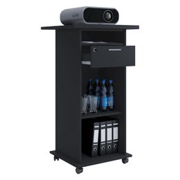 Wohnzimmertisch Vcm "Tisch M&ouml;bel Wagen Beamer Projektor Rollen Neta", schwarz, B:60cm T:50cm, Rollwagen, TVRack