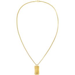 Kette mit Anh&auml;nger Tommy Hilfiger "JAMESON", bunt (gelbgoldfarben, blau, rot, wei&szlig;), Halsketten, Herren, Edelstahl, L: 56 B: 2mm, mit Emaille, B:2mm