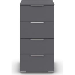 Schubkastenkommode OTTO HOME "Highboard Sideboard Schubladenkommode Kommode Schlafzimmer ASTANA", grau (graumetallic), B:40cm H:81cm T:42cm, Holzwerkstoff, Sideboards, mit 4 ger&auml;umigen Schubladen, Kantengriff in Alufarben MADE IN GERMANY