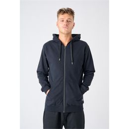Sweatjacke Cleptomanicx "Ligull", Herren, Gr. L, schwarz, 100% Baumwolle, bestickt, normal, ohne Ausschnitt, Sweatjacken Sweatjacke, mit kleiner M&ouml;wenstickerei
