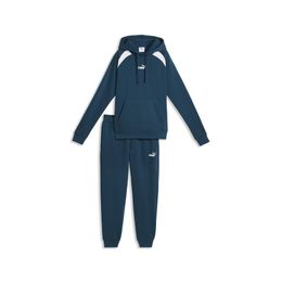 Trainingsanzug Puma "HOODED SWEAT SUIT FL CL", Damen, Gr. M, midnight petrol, Fleece, Obermaterial: 66% Baumwolle, 34% Polyester, unifarben, regular fit, Sportanz&uuml;ge Trainingsanzug, mit Kapuze, Regular Fit