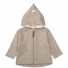 Kapuzensweatjacke STACCATO, M&auml;dchen, Gr. 50/56, beige (soft taupe meliert), Obermaterial: 100% Baumwolle., Sweatjacken, Kapuze