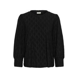 Langarmbluse Kaffe "Bluse langarm KAtio", Damen, Gr. S, schwarz (schwarz deep), Obermaterial: 99% Polyester PES. 1% Elasthan EL., Blusen