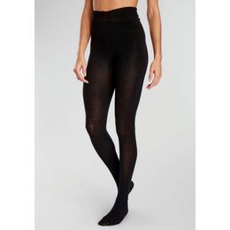 Strickstrumpfhose Lavana "Winterstrumpfhosen warm und Atmungsaktiv", Damen, Gr. 32/34, schwarz (1x schwarz), Obermaterial: 70% Wolle, 28% Polyamid, 2% Elasthan, unifarben, elastisch, Strumpfhosen, w&auml;rmend mit 49% Wolle