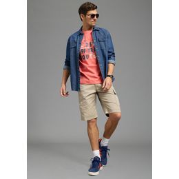 MAN'S WORLD Rundhalsshirt MAN'S WORLD "Neue Kollektion", Jungen, Gr. L (52/54), rosa (korallenrot), Single Jersey, Obermaterial: 100% Baumwolle, bedruckt, normal, Rundhals, Shirts Rundhalsshirt, normale Passform, kurzarm, mit Rundhalsausschnitt, mit Print