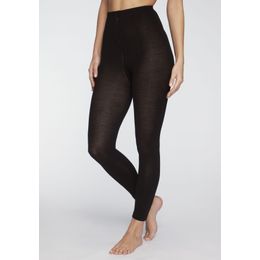 Strickstrumpfleggings Lavana "Slim Fot Base Layer, Ideal zum darunter ziehen", Damen, Gr. 32/34, schwarz (1x schwarz), Obermaterial: 70% Wolle, 28% Polyamid, 2% Elasthan, unifarben, elastisch, Strumpfhosen, w&auml;rmend 49% Wolle Temperatur regulierend, Feuchtigkeitsabsorbierend