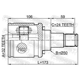 FEBEST Gelenksatz, Antriebswelle 0111cdt220lh Vorderachse links f&uuml;r TOYOTA