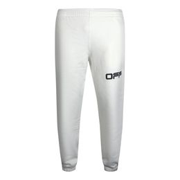 Wei&szlig;e Jogginghose mit Flughafenband-Logo von Off-White