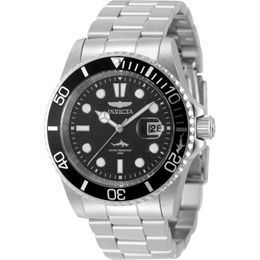 Invicta Pro Diver 50824 Herrenuhr - Quarzwerk - Edelstahl mit schwarzem Zifferblatt - 42 mm