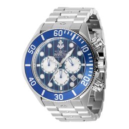 Invicta Ocean Voyage 47832 Herrenuhr - Quarzwerk - Edelstahl mit blauem Zifferblatt - 51 mm