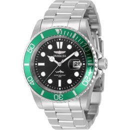 Invicta Pro Diver 50825 Herrenuhr - Quarzwerk - Edelstahl mit schwarzem Zifferblatt - 42 mm