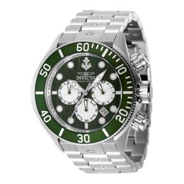 Invicta Ocean Voyage 47833 Herrenuhr - Quarzwerk - Edelstahl mit gr&uuml;nem Zifferblatt - 51 mm