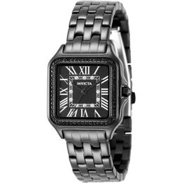 Invicta Angel 50581 Damenuhr - Quarzwerk - Edelstahl mit schwarzem Zifferblatt - 28 mm