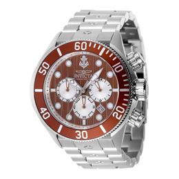 Invicta Ocean Voyage 47831 Herrenuhr - Quarzwerk - Edelstahl mit braunem Zifferblatt - 51 mm