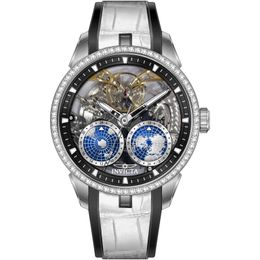 Invicta Objet D Art 70194 Herrenuhr - Mechanisches Uhrwerk - Edelstahl mit silbernem Zifferblatt - 45 mm