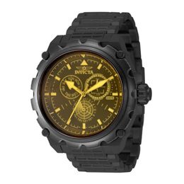 Invicta Coalition Forces 49201 Herrenuhr - Quarzwerk - Edelstahl mit gelbem Zifferblatt - 50 mm