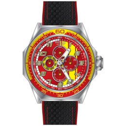 Invicta Racing 50042 Herrenuhr - Quarzwerk - Edelstahl mit rotem Zifferblatt - 50 mm