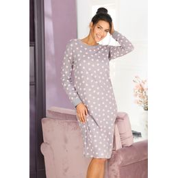 Damen Nachthemd, Braun, Gr. 44/46, Vivance Dreams by Lascana, Nachthemden, 100% Baumwolle