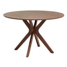 Livetastic Esstisch Piacenza, Walnuss, Holz, Kautschukholz,Kautschukholz,Kautschukholz, furniert, massiv, rund, Sternfu&szlig;, 120x77x120 cm, ISO 9001, Fsc, in verschiedenen Gr&ouml;&szlig;en erh&auml;ltlich, Holzarten Holzdekoren erh&auml;ltlich, Esszimmer, Tische, Esstische, Esstische rund