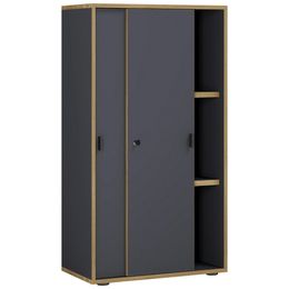 Livetastic Aktenschrank, Anthrazit, Honigeiche, Holzwerkstoff, 2 F&auml;cher, 60x110x37 cm, abschlie&szlig;bar, Arbeitszimmer, Aktenschr&auml;nke