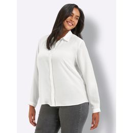 sheego Gro&szlig;e Gr&ouml;&szlig;en Hemdbluse mit Glitzersteinchen, ecru, Gr&ouml;&szlig;e 54 - Damen