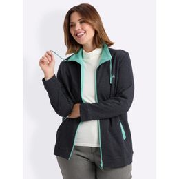 feel good sheego Gro&szlig;e Gr&ouml;&szlig;en Jacke, marine-meliert, Gr&ouml;&szlig;e 44/46 - Damen
