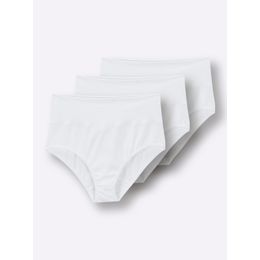 sheego Gro&szlig;e Gr&ouml;&szlig;en Slip mit breitem Gummibund, wei&szlig;, Gr&ouml;&szlig;e 44/46 - Damen