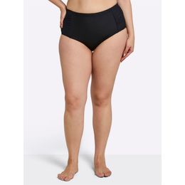 feel good sheego Gro&szlig;e Gr&ouml;&szlig;en Bikini-Slip mit gerafften Seitenpartien, schwarz, Gr&ouml;&szlig;e 46 - Damen