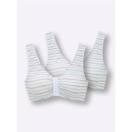 w&auml;schepur sheego Gro&szlig;e Gr&ouml;&szlig;en Bustier, wei&szlig;-mauve-mint-gestreift, Gr&ouml;&szlig;e 52/54 - Damen
