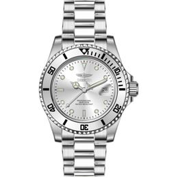 Invicta Pro Diver 50587 Herrenuhr - Quarzwerk - Edelstahl mit silbernem Zifferblatt - 40 mm