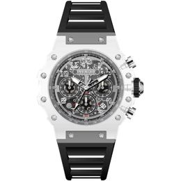 Invicta Racing 69681 Herrenuhr - Quarzwerk - Acryl mit silbernem Zifferblatt - 43 mm
