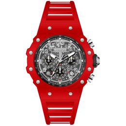 Invicta Racing 69676 Herrenuhr - Quarzwerk - Acryl mit silbernem Zifferblatt - 43 mm