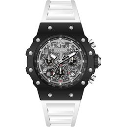 Invicta Racing 69675 Herrenuhr - Quarzwerk - Acryl mit silbernem Zifferblatt - 43 mm