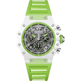 Invicta Racing 69688 Herrenuhr - Quarzwerk - Acryl mit silbernem Zifferblatt - 43 mm